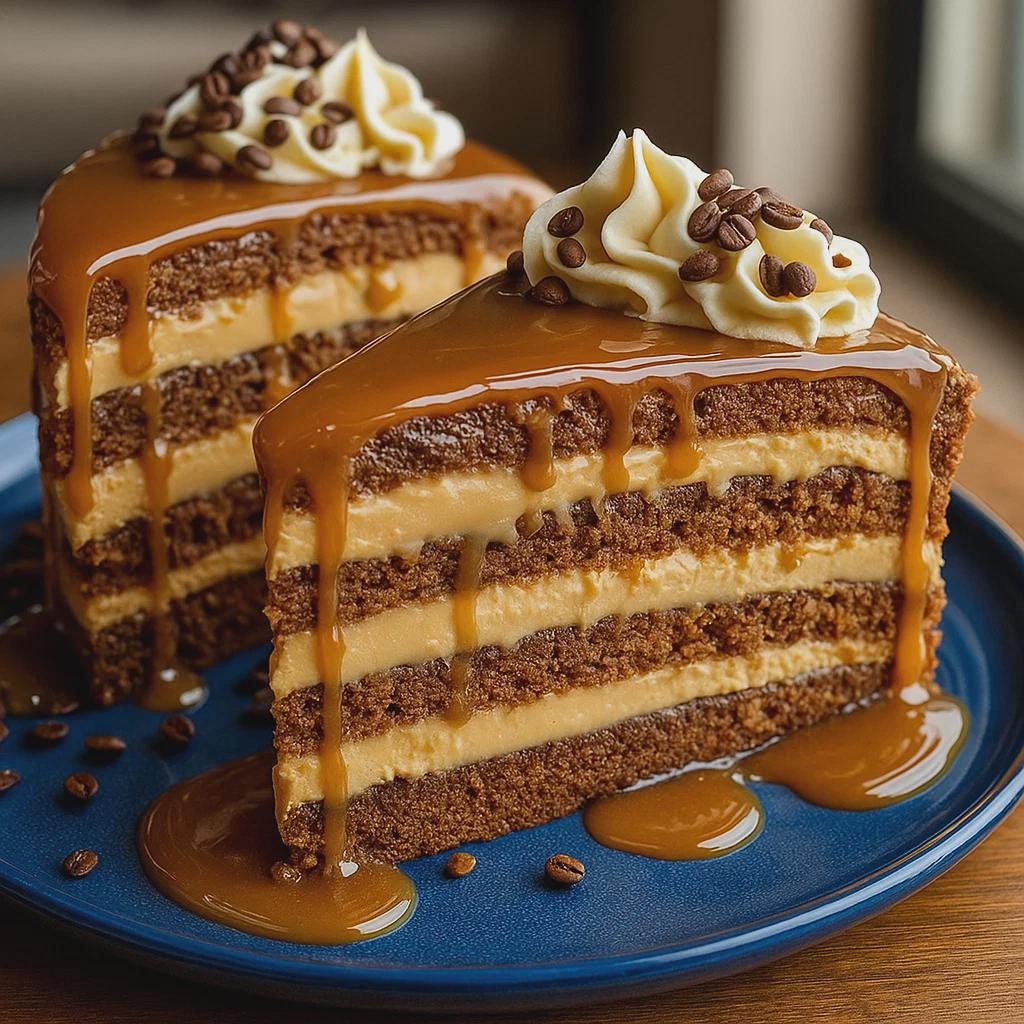 Caramel Mocha Layer Cake Recipe: Gourmet Coffee Dessert (PDF Download ...