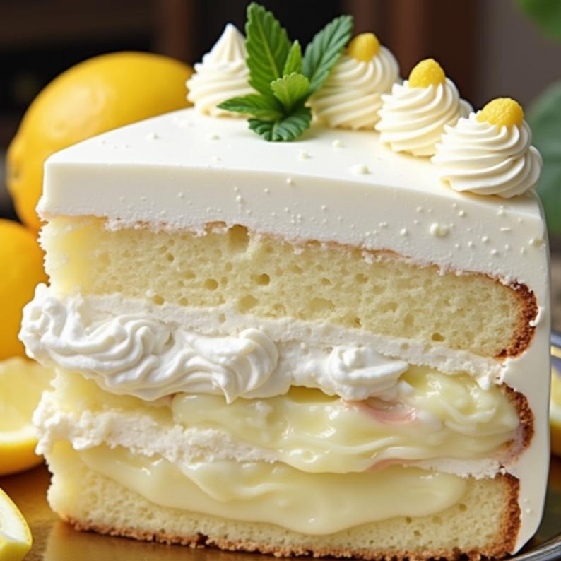 Best Lemon Cream Cake – A Zesty, Creamy Delight! Recipe| Printable ...