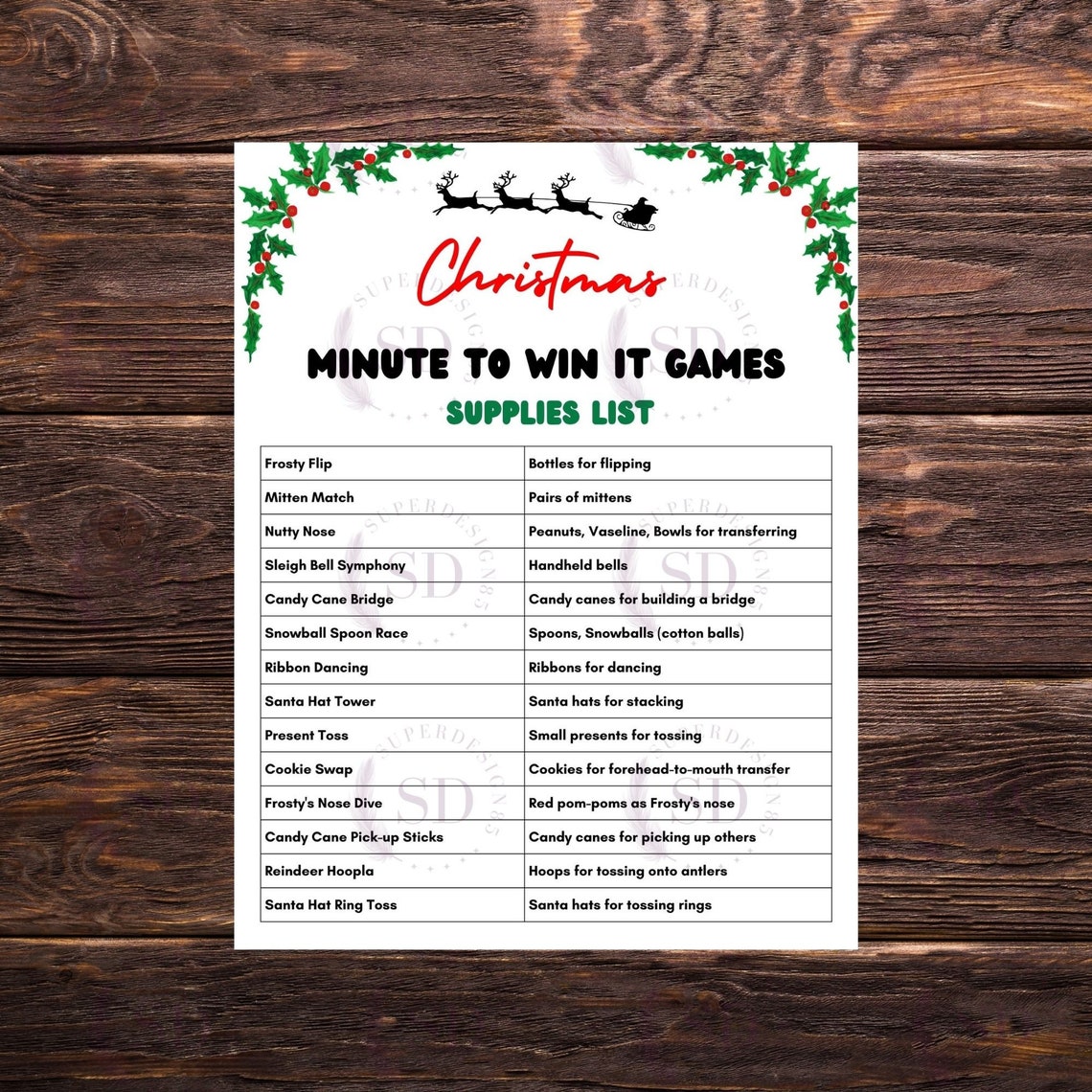 Christmas Minute to Win It Game Bundle - Printable Christmas Party ...