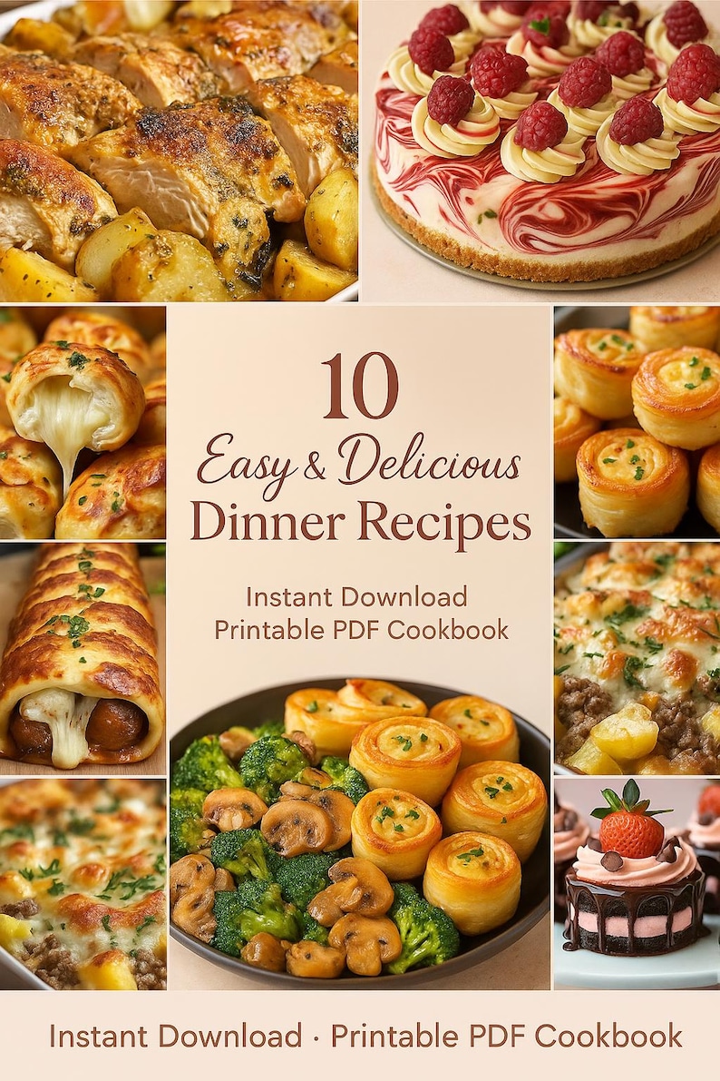 Easy Dinner Recipes Cookbook Quick Family Meal Ideas (digital Download ...