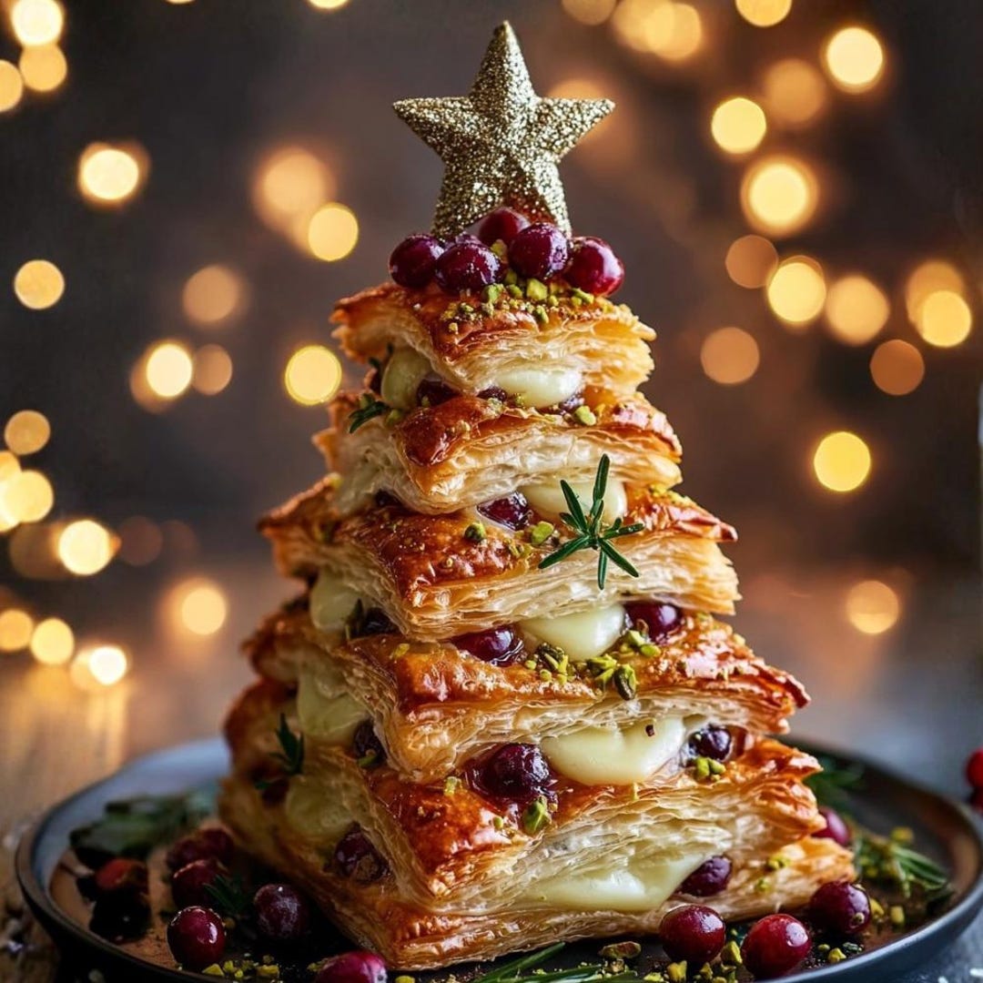 Brie & Cranberry Puff Pastry Tree Recipe | Festive Holiday Appetizer ...