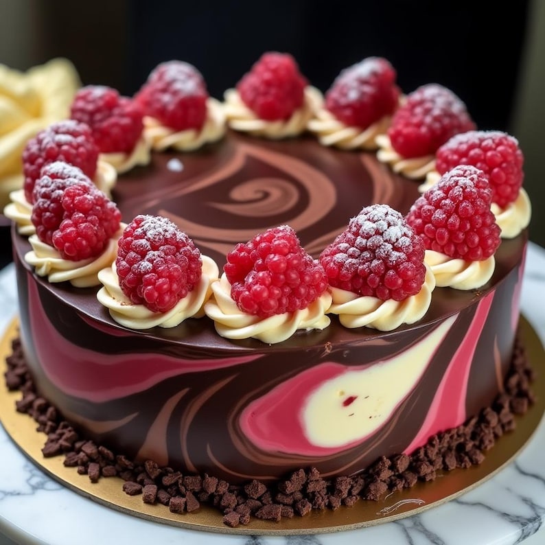 Chocolate Raspberry Swirl Cheesecake Recipe (digital Download) - Etsy