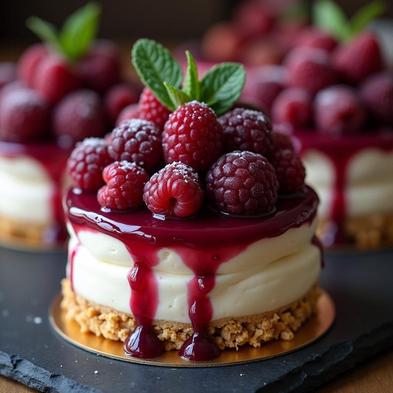 Lemon Raspberry Cheesecake Recipe: No-bake Dessert (digital Download ...