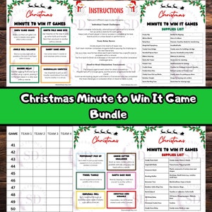 Christmas Minute to Win It Game Bundle - Printable Christmas Party ...