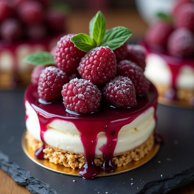 Lemon Raspberry Cheesecake Recipe: No-bake Dessert (digital Download ...