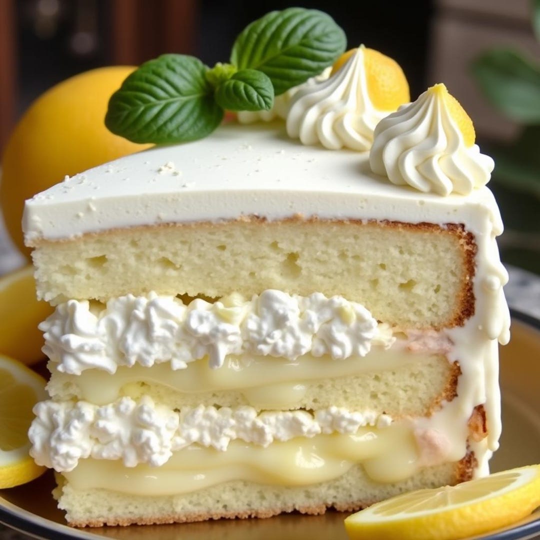 Best Lemon Cream Cake – A Zesty, Creamy Delight! Recipe| Printable ...