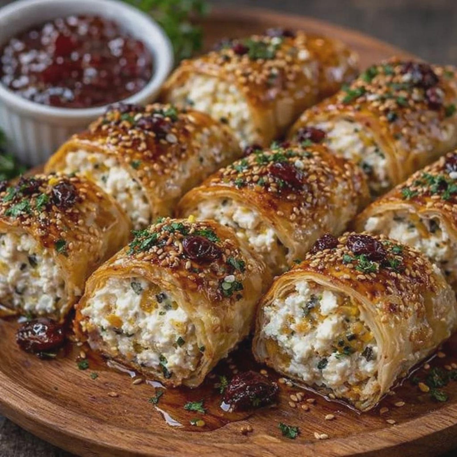 Golden Baked Feta Rolls Recipe | Easy Appetizer With Honey (digital ...