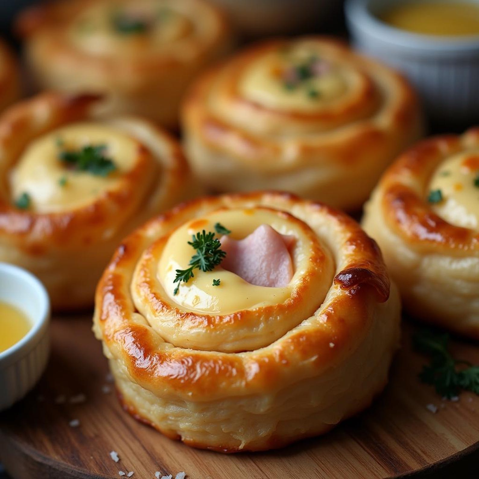 Ham & Cheese Puff Pastry Swirls Recipe | Easy Dessert Baking (digital ...