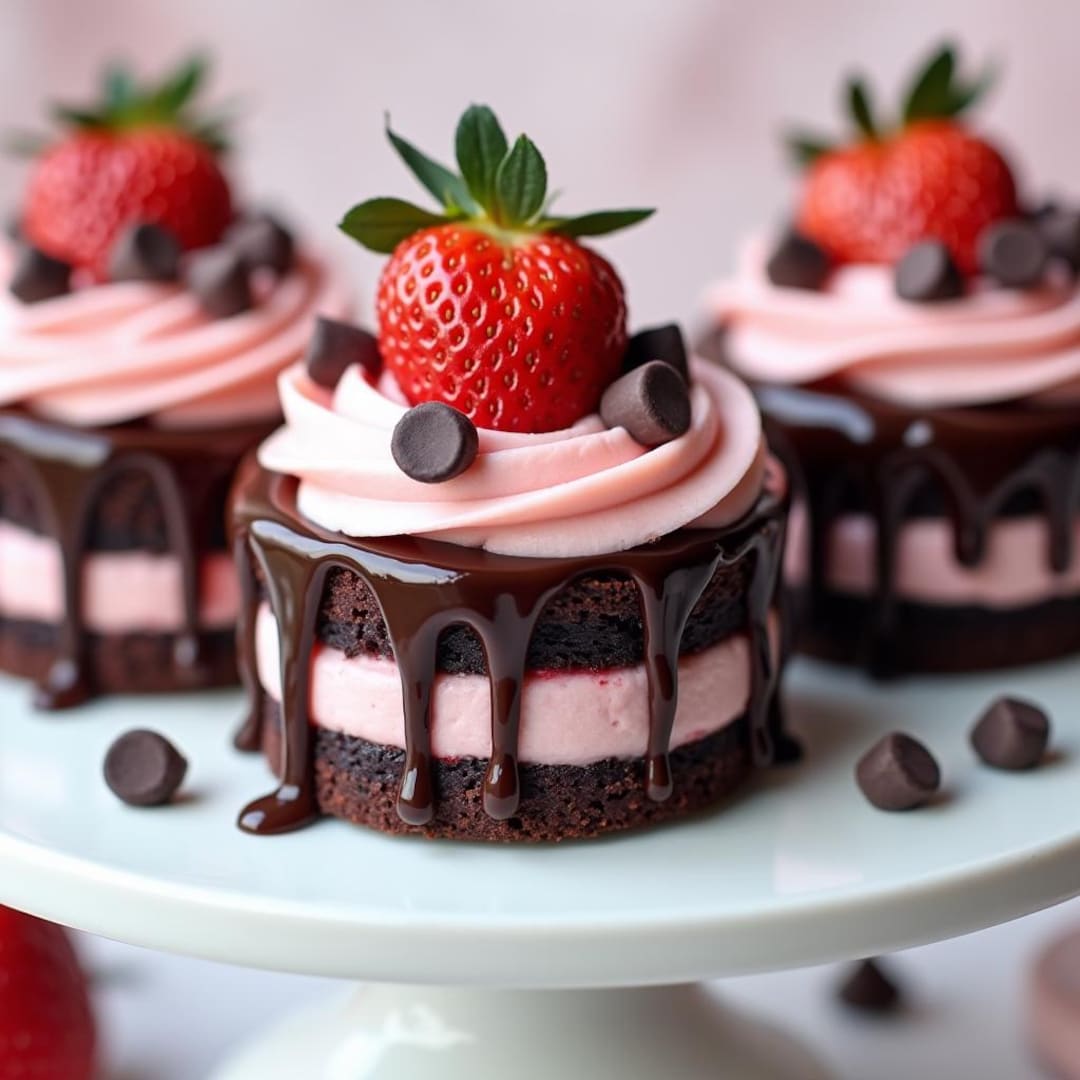 Mini Strawberry Chocolate Cake Recipe: Elegant Dessert (PDF Download - Etsy