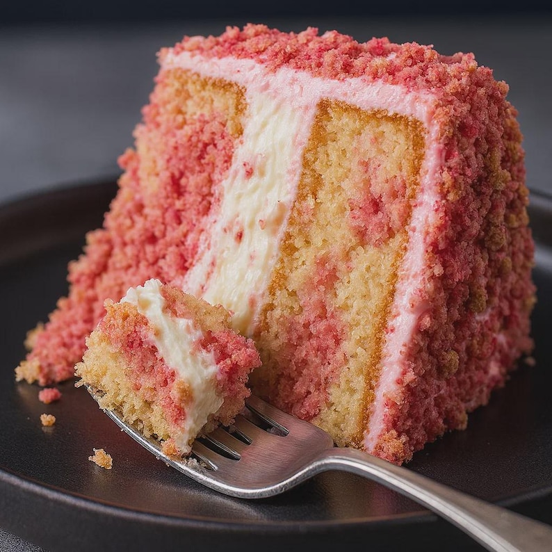Strawberry Crunch Cake Recipe | Easy Dessert Celebration Cake (digital ...