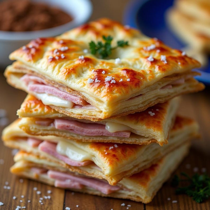 Ham & Cheese Puff Pastry Stacks – Easy Snack (digital Download) - Etsy