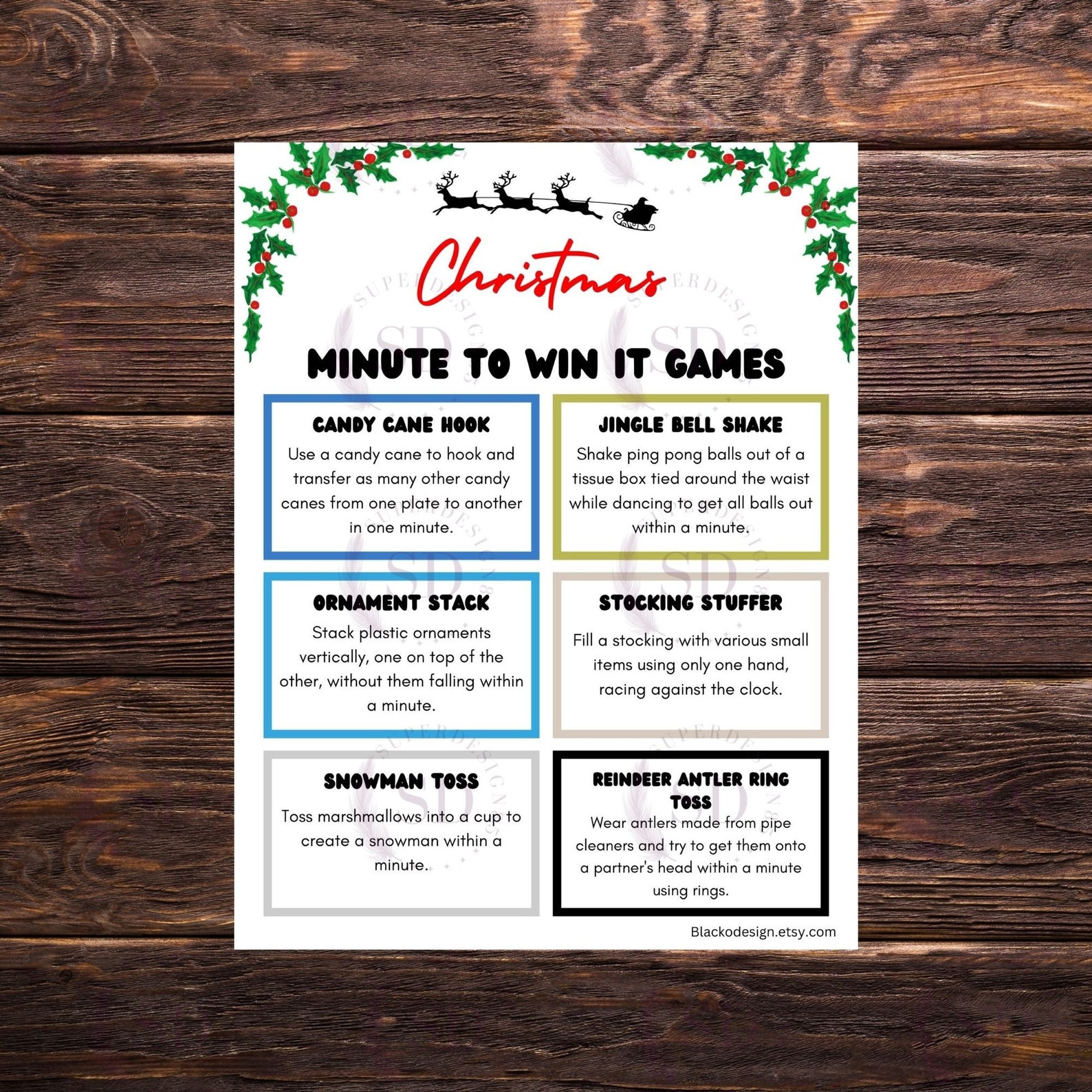 Christmas Minute to Win It Game Bundle - Printable Christmas Party ...