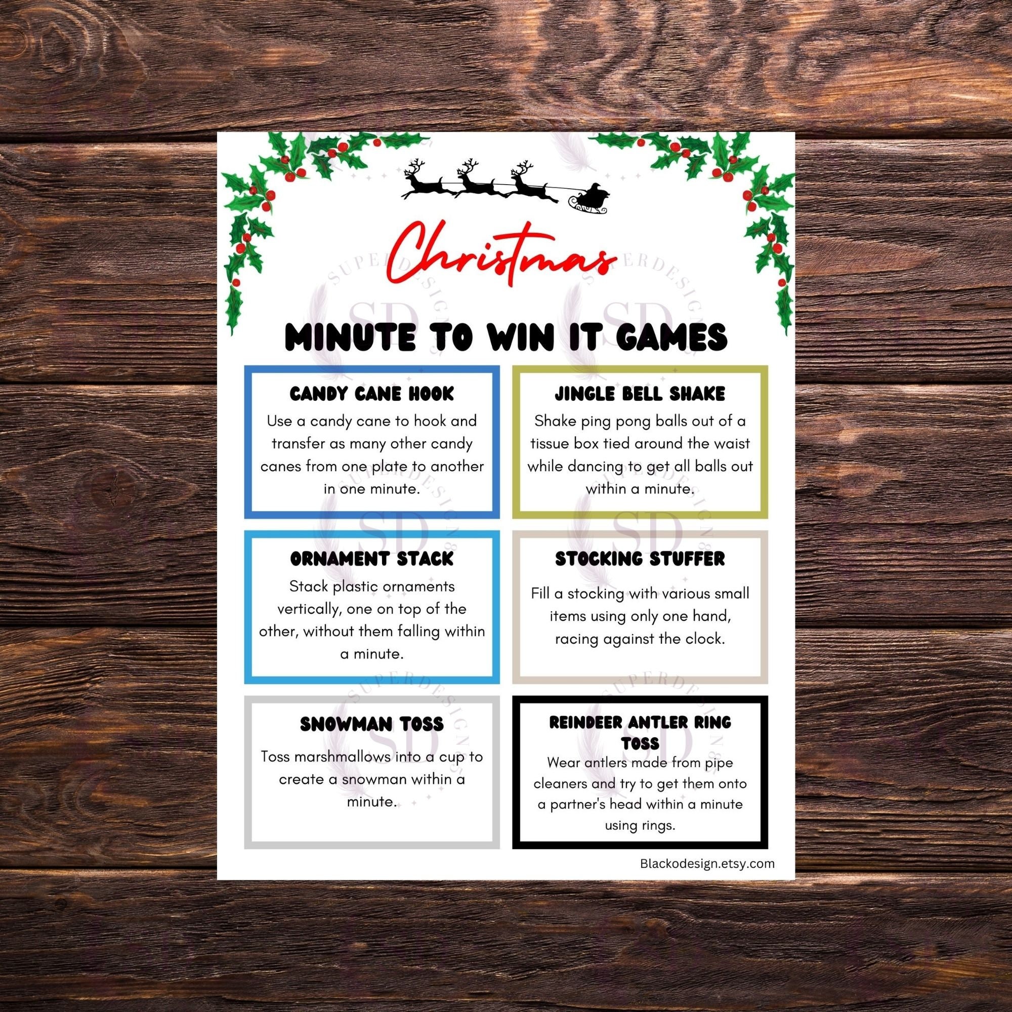 Christmas Minute to Win It Game Bundle - Printable Christmas Party ...