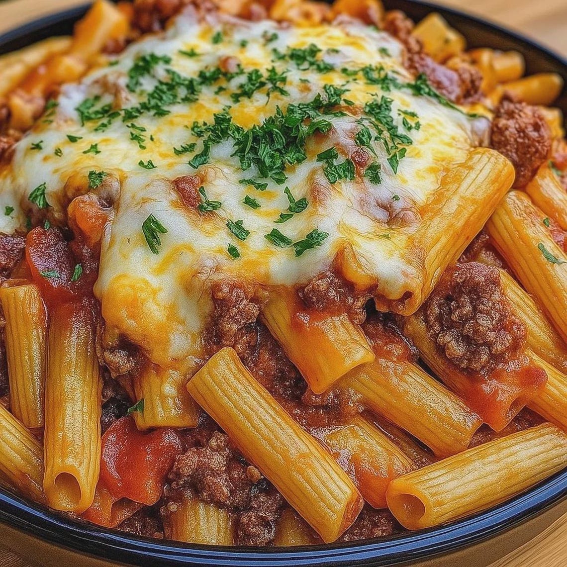 Cheesy Beef Penne Pasta Bake Recipe by Sara Rodrigo (printable PDF ...