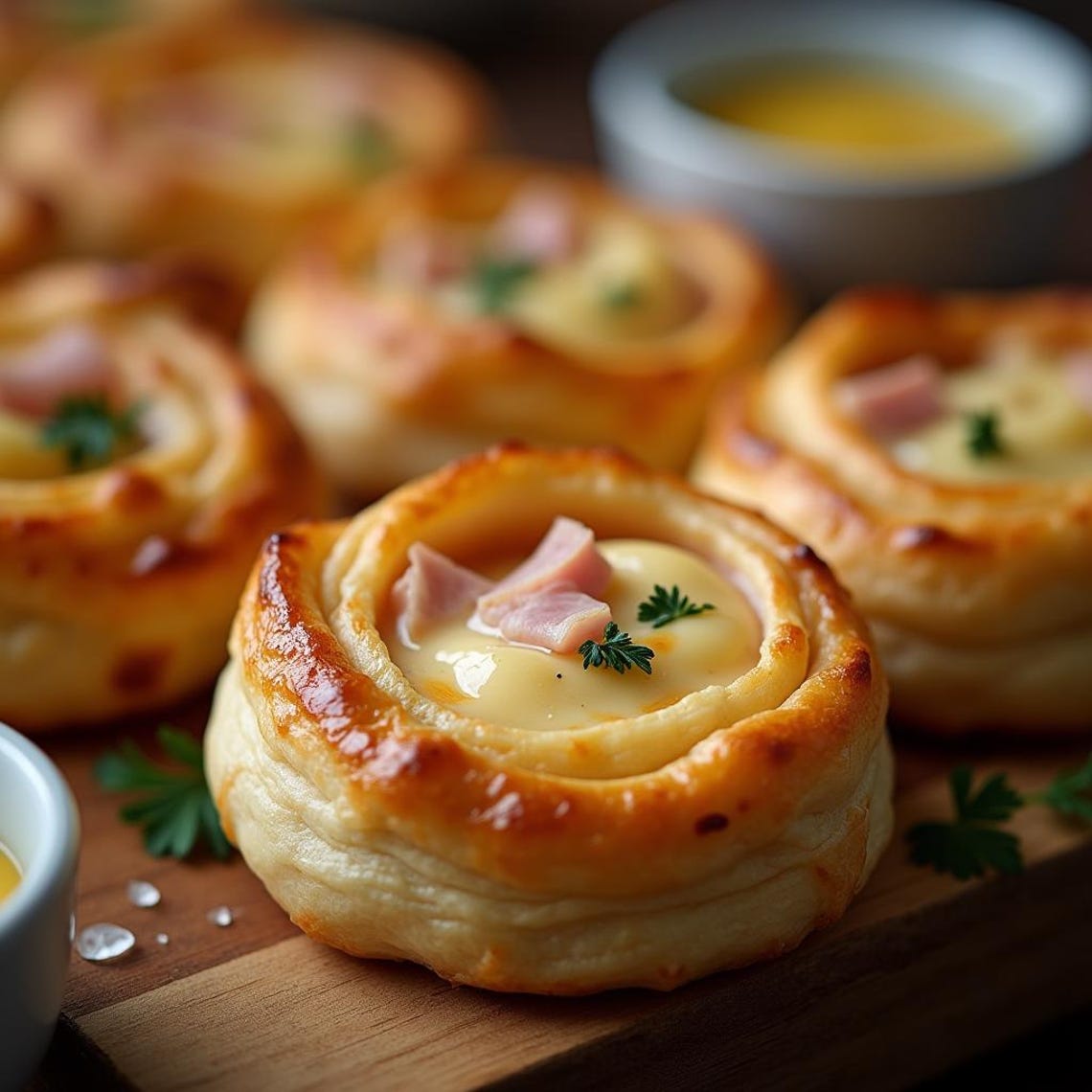 Ham & Cheese Puff Pastry Swirls Recipe | Easy Dessert Baking (digital ...
