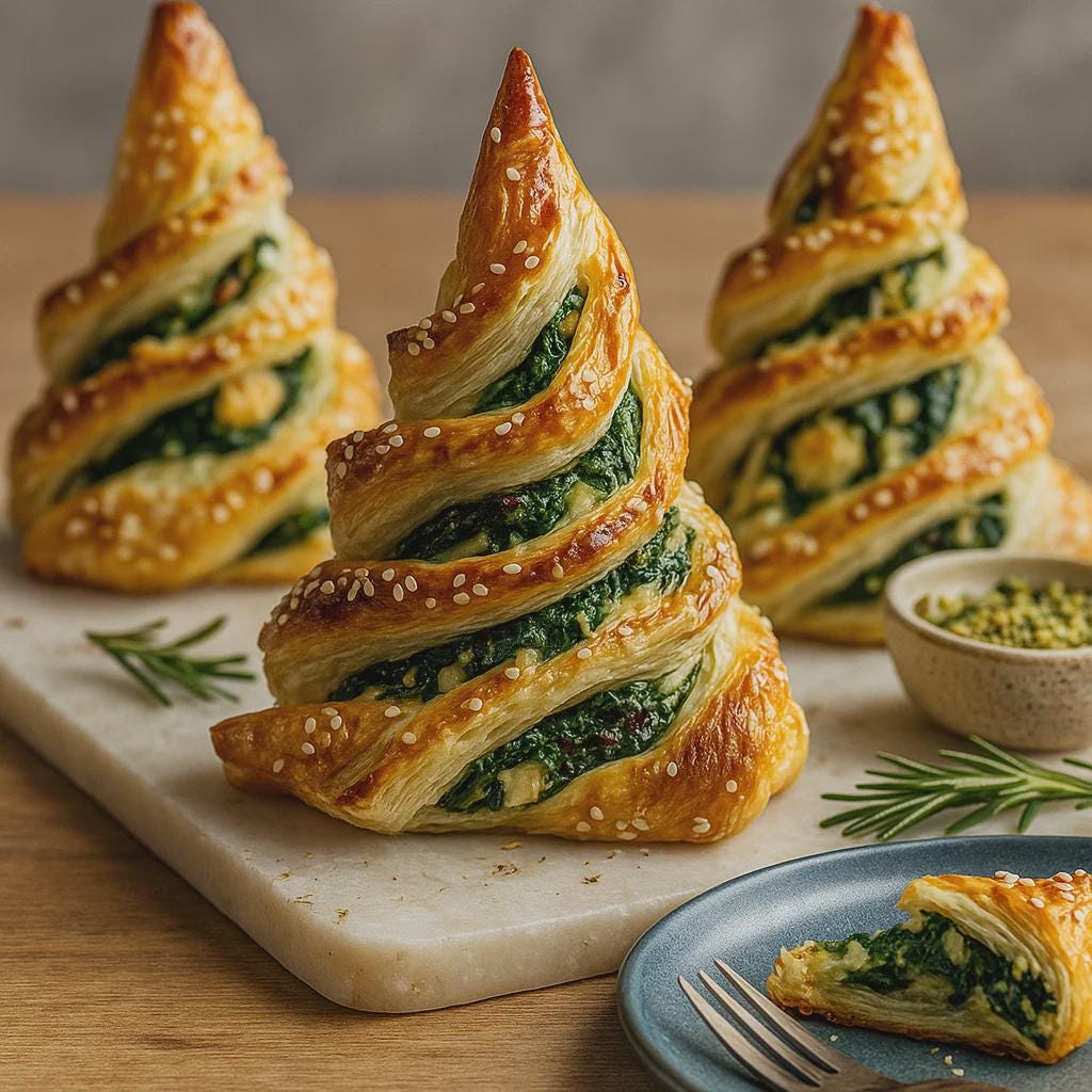 Flaky Spinach Feta Christmas Tree Appetizer Recipe | Gourmet Holiday ...