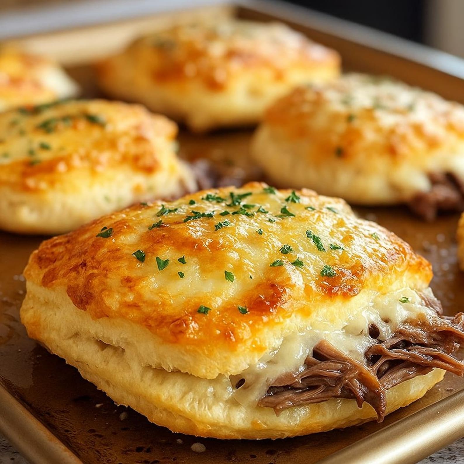 French Dip Biscuit Bombs | Cheesy Roast Beef-stuffed Biscuits (digital ...
