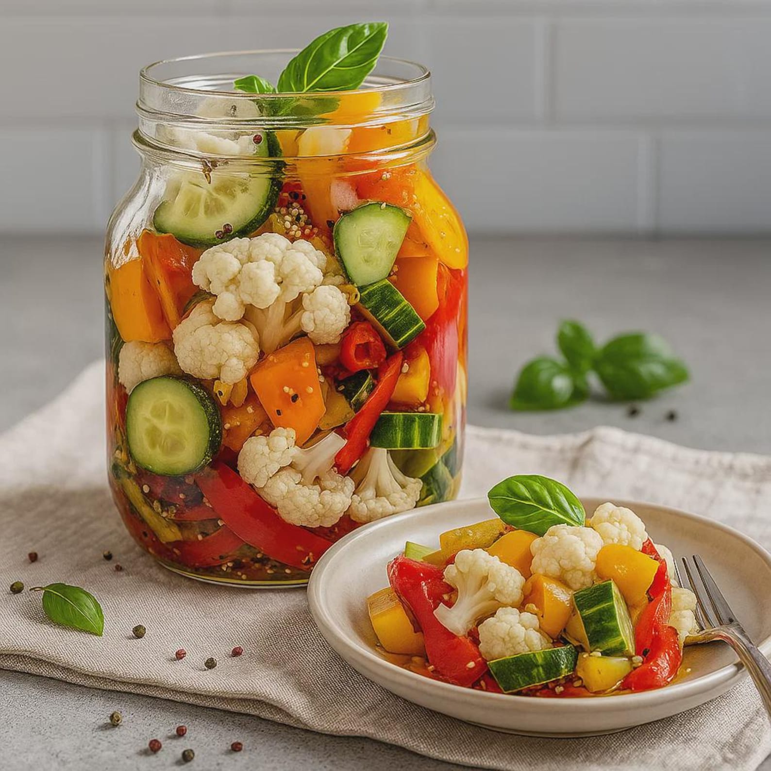 Refrigerator Pickled Vegetables Recipe: Quick & Tangy Snack (printable ...