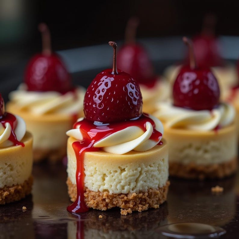 Mini Cherry Cheesecake Recipe: Printable PDF Download - Etsy