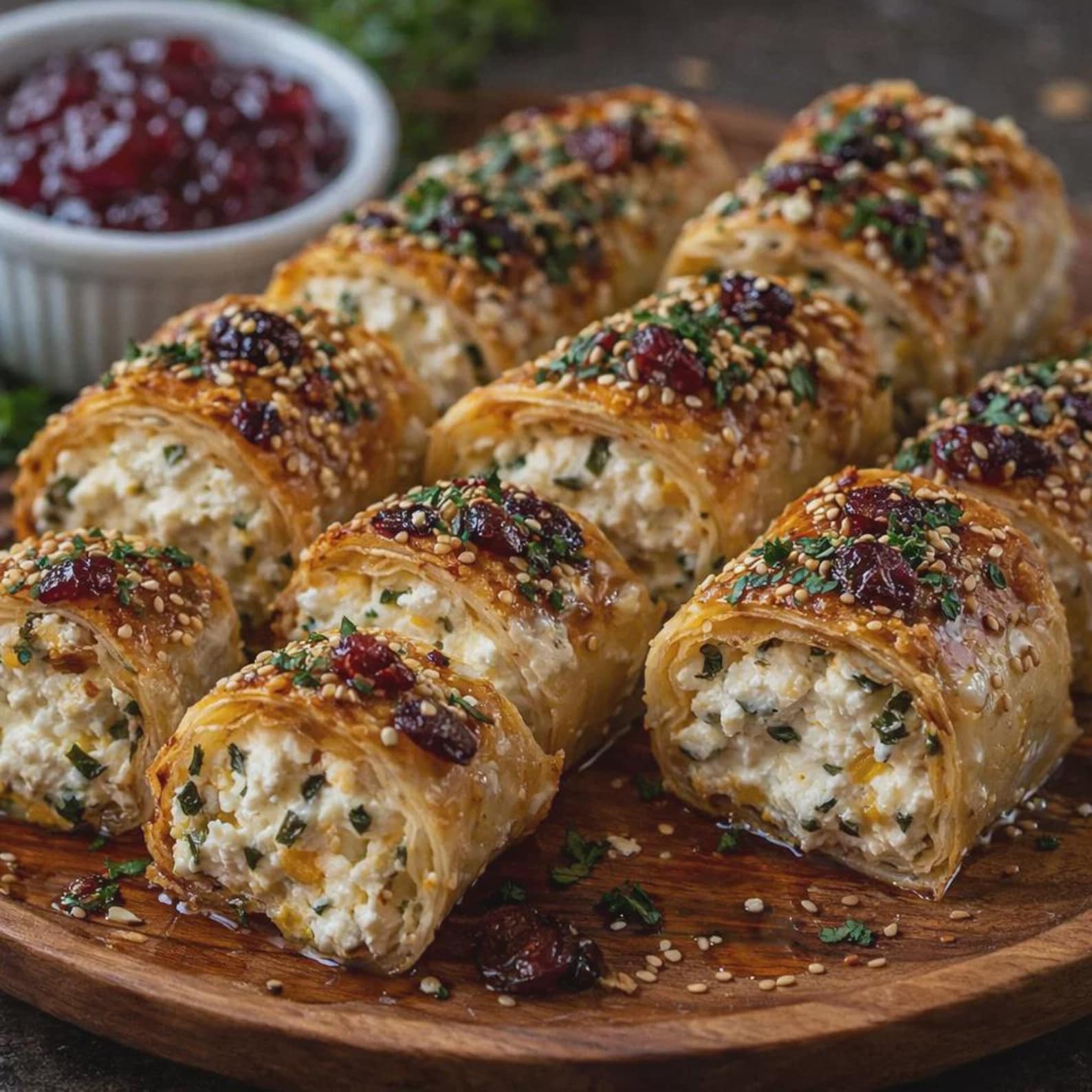 Golden Baked Feta Rolls Recipe | Easy Appetizer With Honey (digital ...