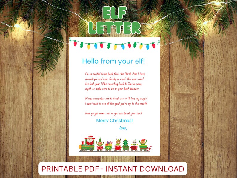 Elf Arrival Letter, Printable Elf Letter, Elf Message, Holiday Keepsake ...