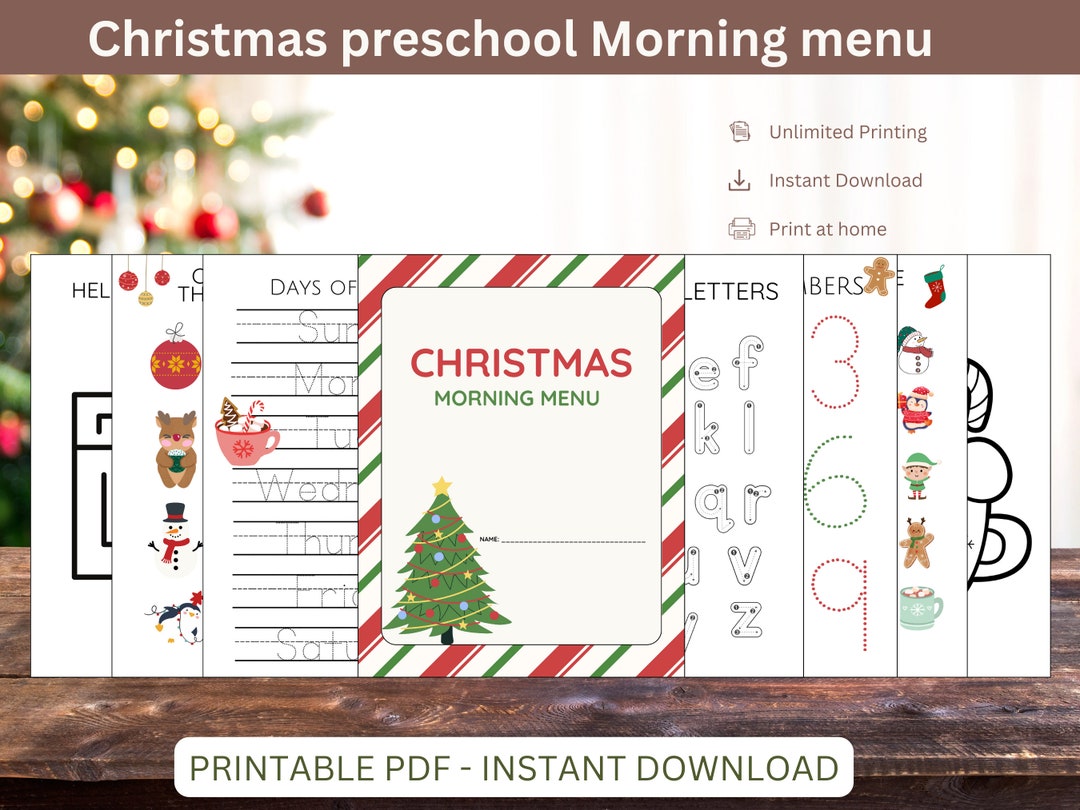 Christmas Morning Menu, Homeschool Preschool, Preschool Worksheets ...