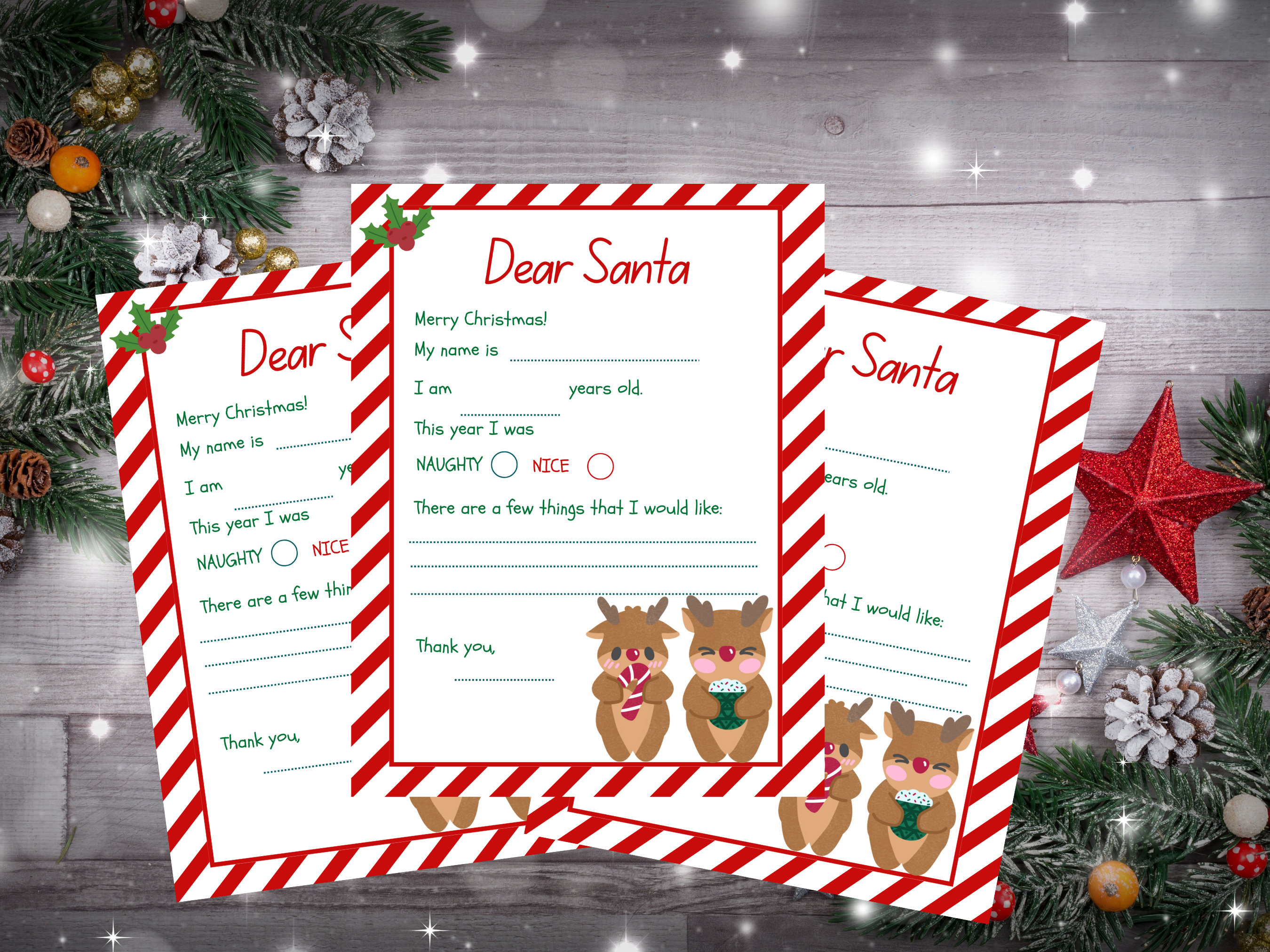 Letter to Santa, Santa Letter Printable, Letter to the North Pole, Dear ...