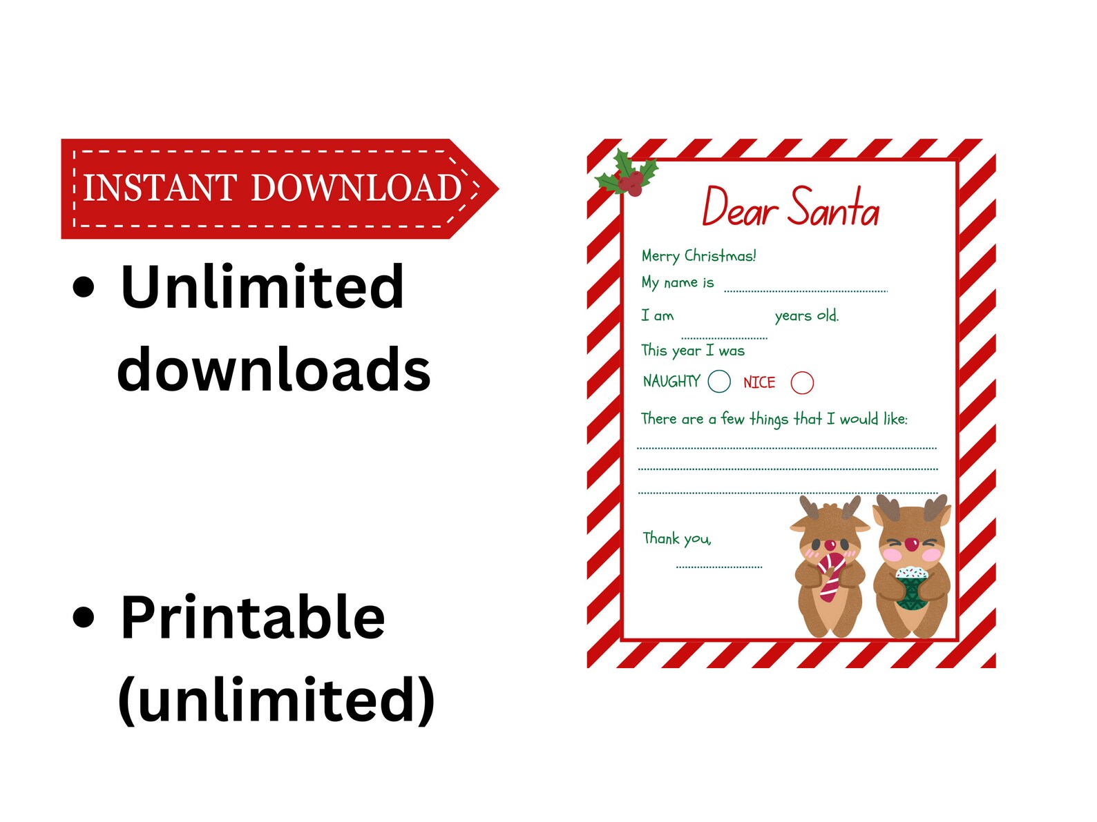 Letter to Santa, Santa Letter Printable, Letter to the North Pole, Dear ...