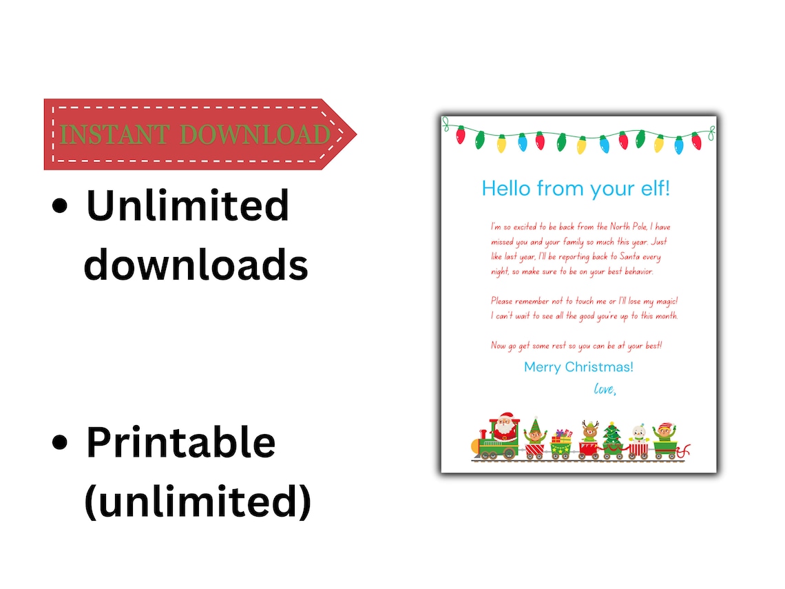 Elf Arrival Letter, Printable Elf Letter, Elf Message, Holiday Keepsake ...