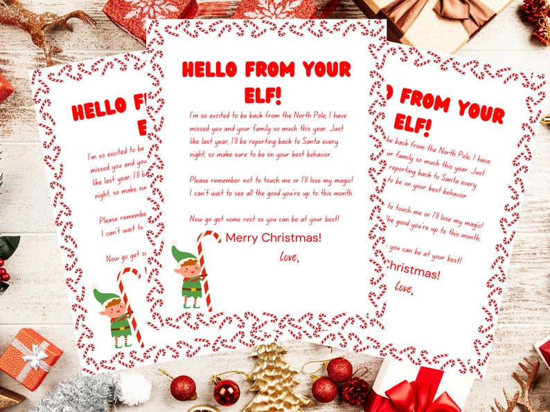 Elf Arrival Letter, Printable Christmas Letter, Elf Message, Holiday ...