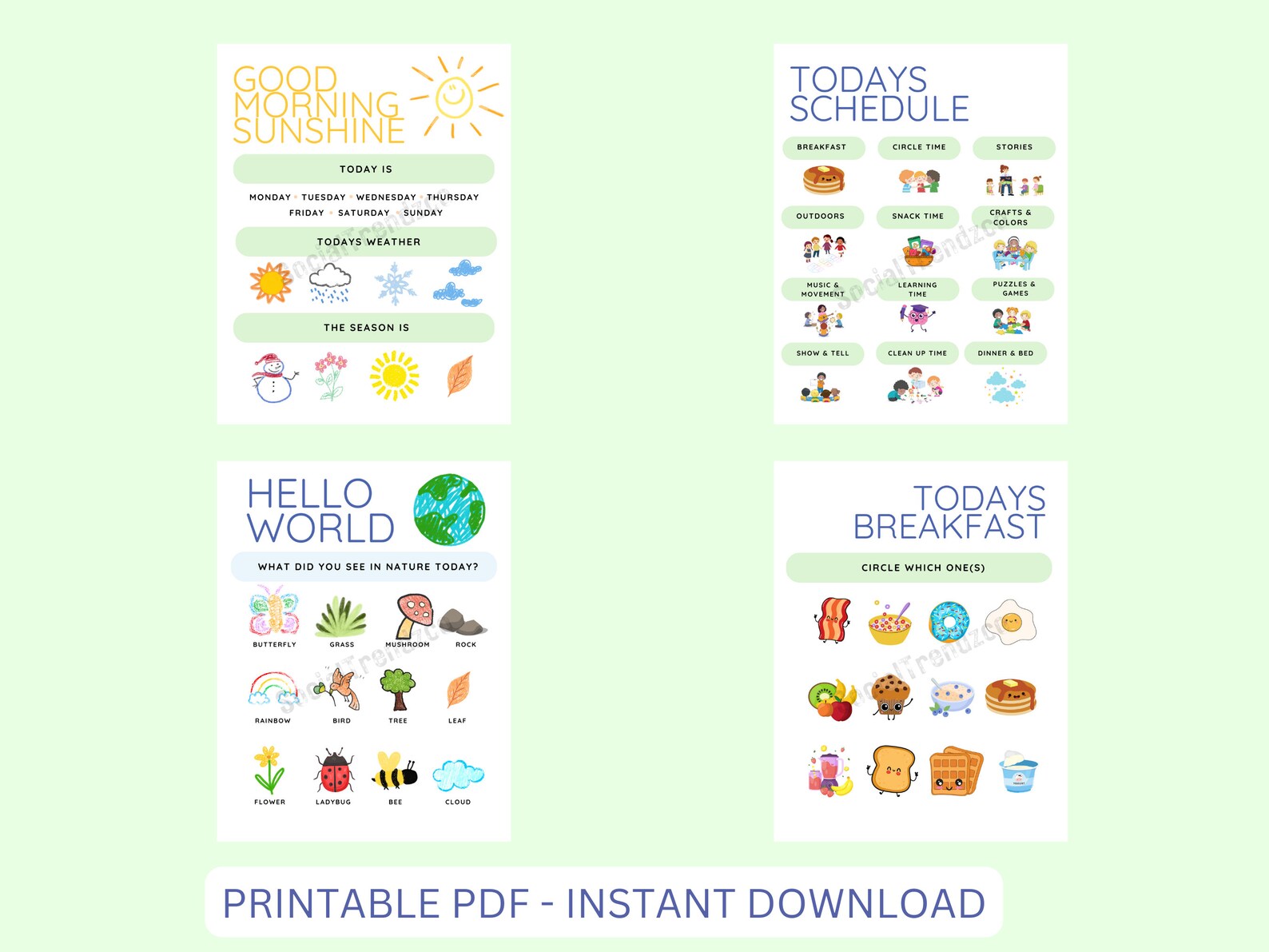 Preschool Morning Menu, Homeschool Preschool, Preschool Worksheets ...