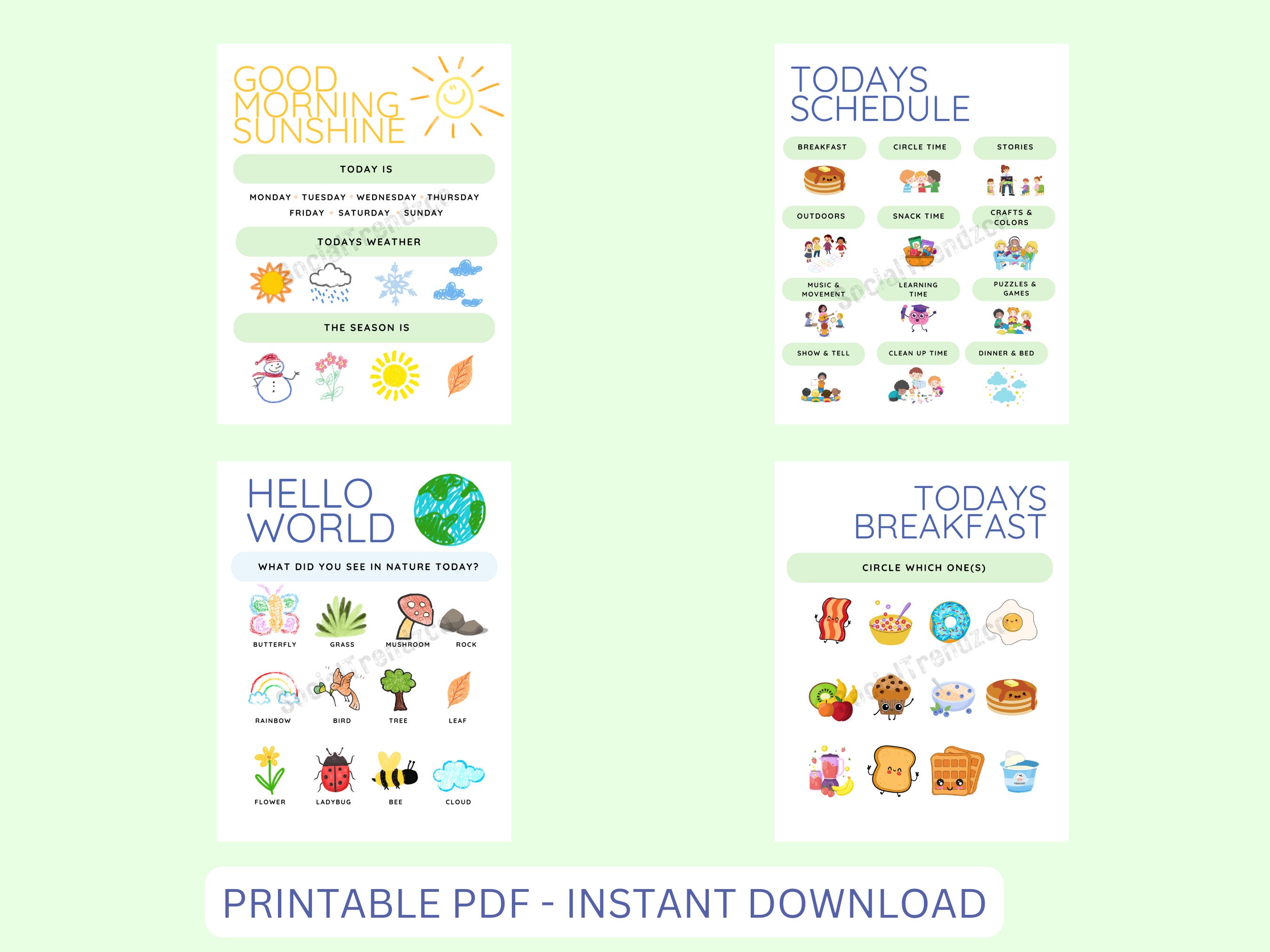 Preschool Morning Menu, Homeschool Preschool, Preschool Worksheets ...