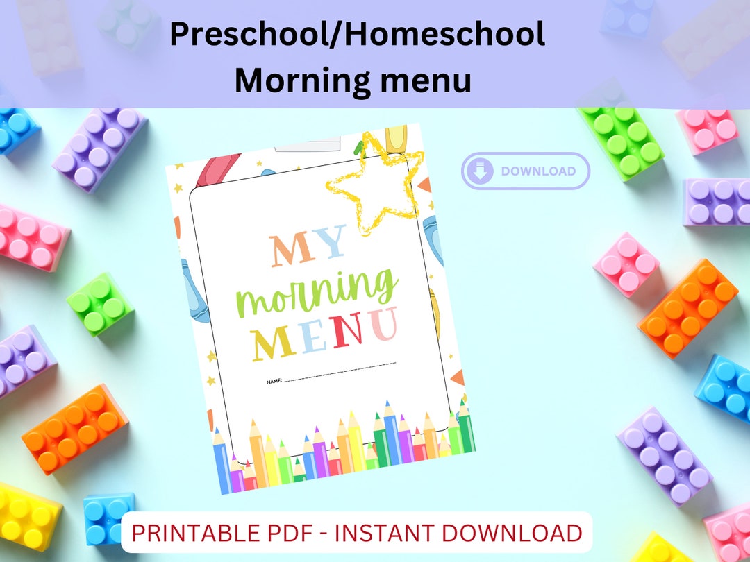 Preschool Morning Menu Printable, Homeschool Preschool, Preschool ...