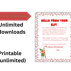 Elf Arrival Letter, Printable Christmas Letter, Elf Message, Holiday ...