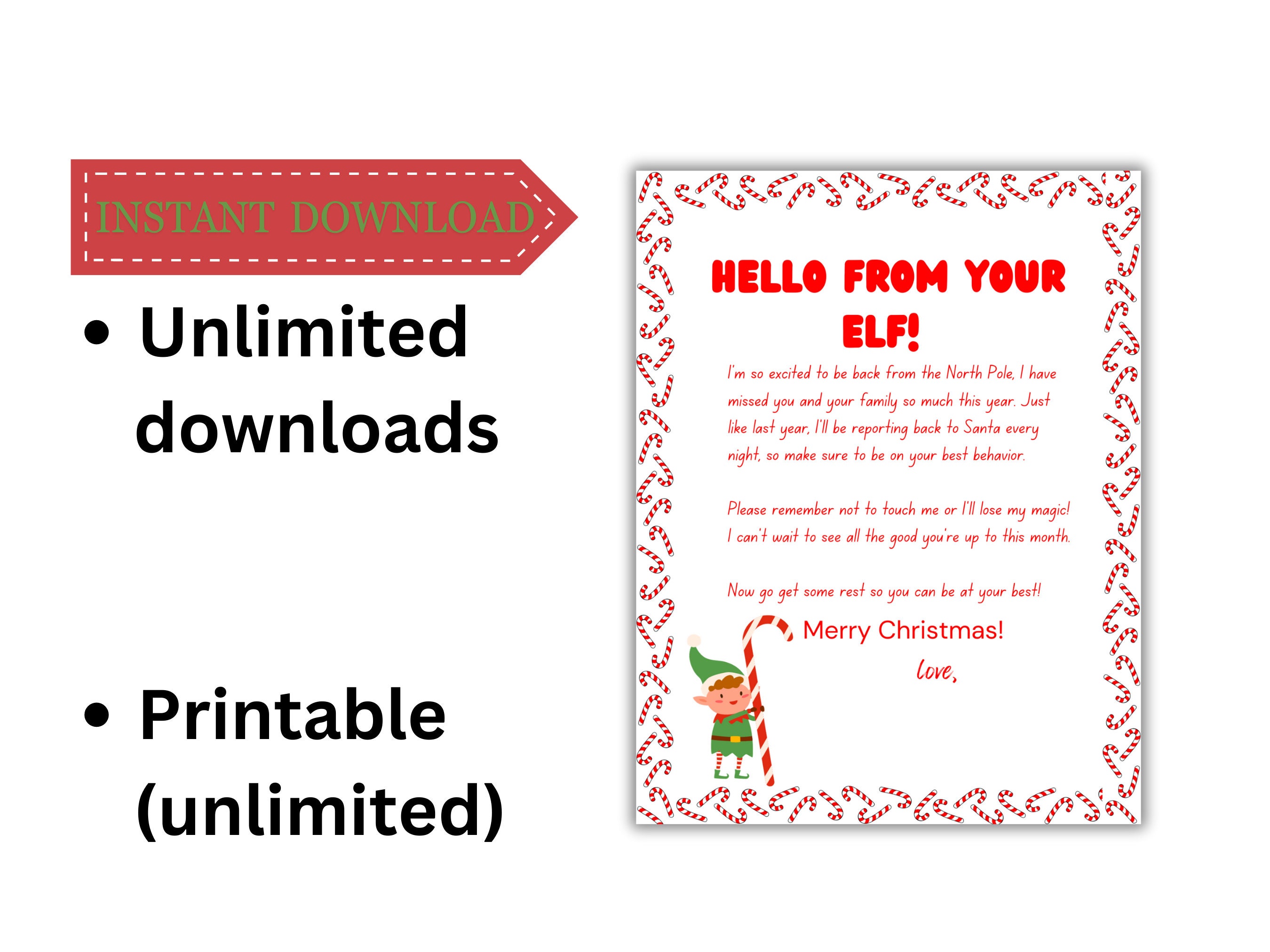 Elf Arrival Letter, Printable Christmas Letter, Elf Message, Holiday ...