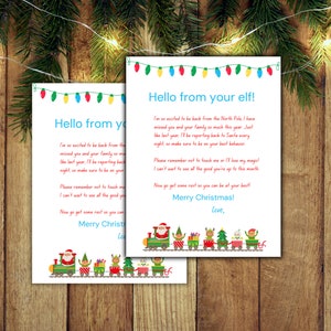 Elf Arrival Letter, Printable Elf Letter, Elf Message, Holiday Keepsake ...