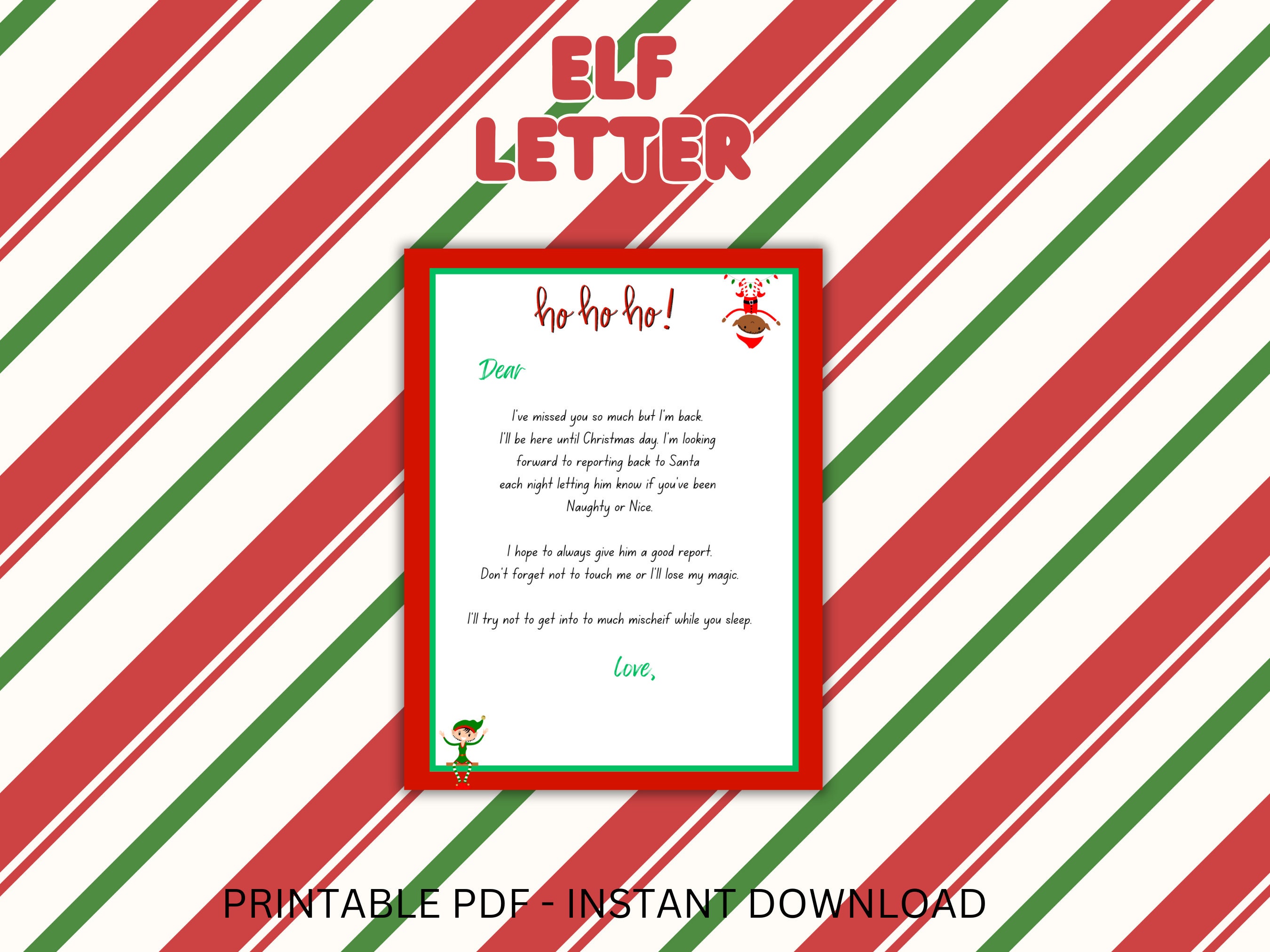 Elf Arrival Letter, Elf Letter Printable, Letter From Elf Printable ...