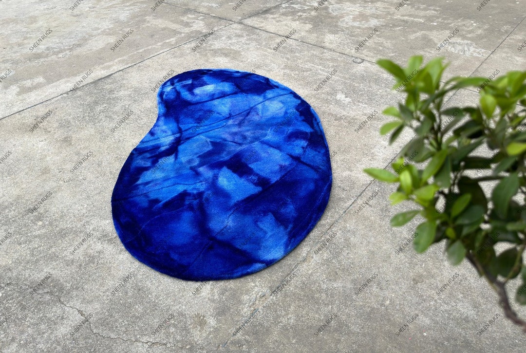 Modern Hand Tufted Rug Kidney Shaped Irregular Handmade Woolen Large ...