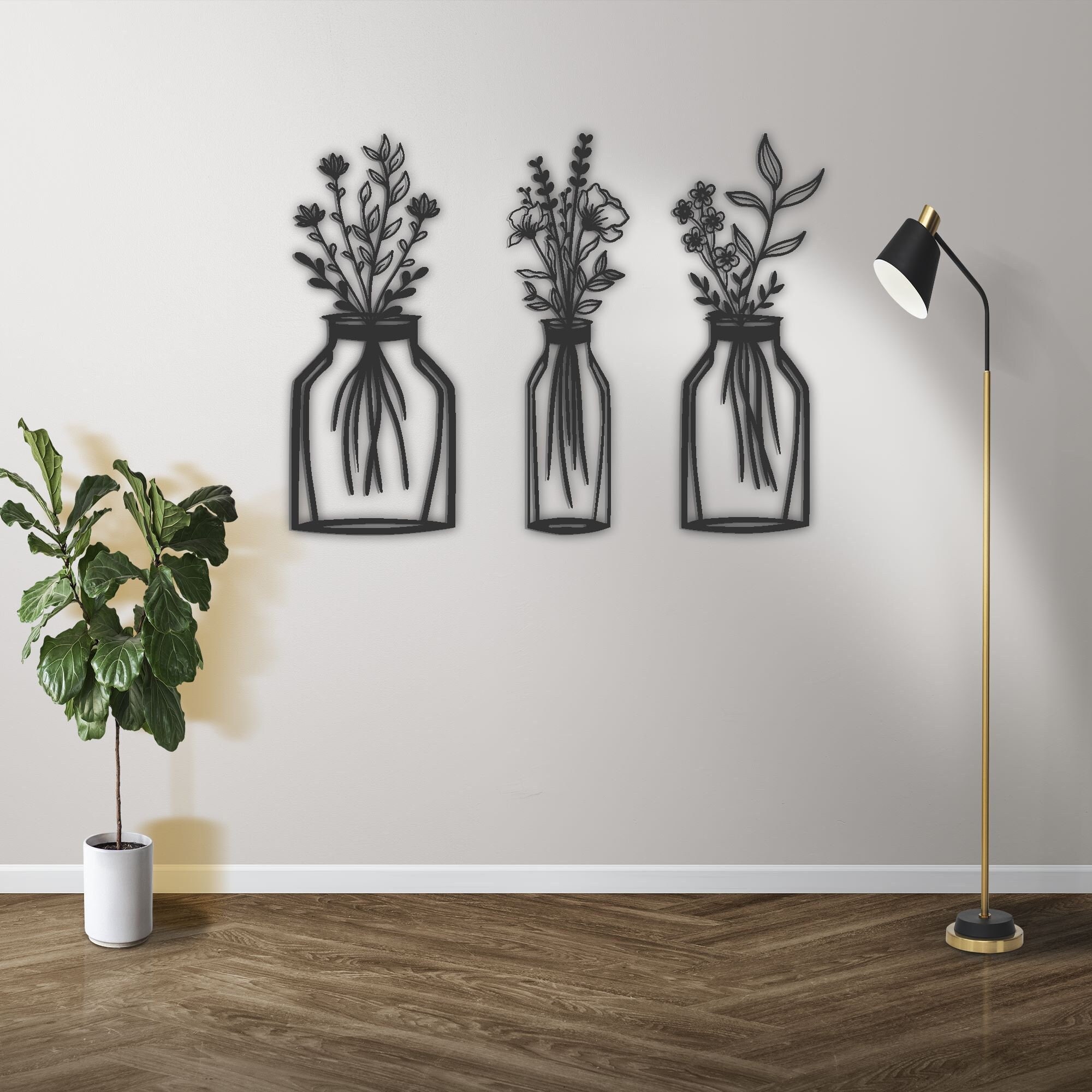 Spring Flower Metal Wall Decor, Unique Design Flower Art, Home Decor ...