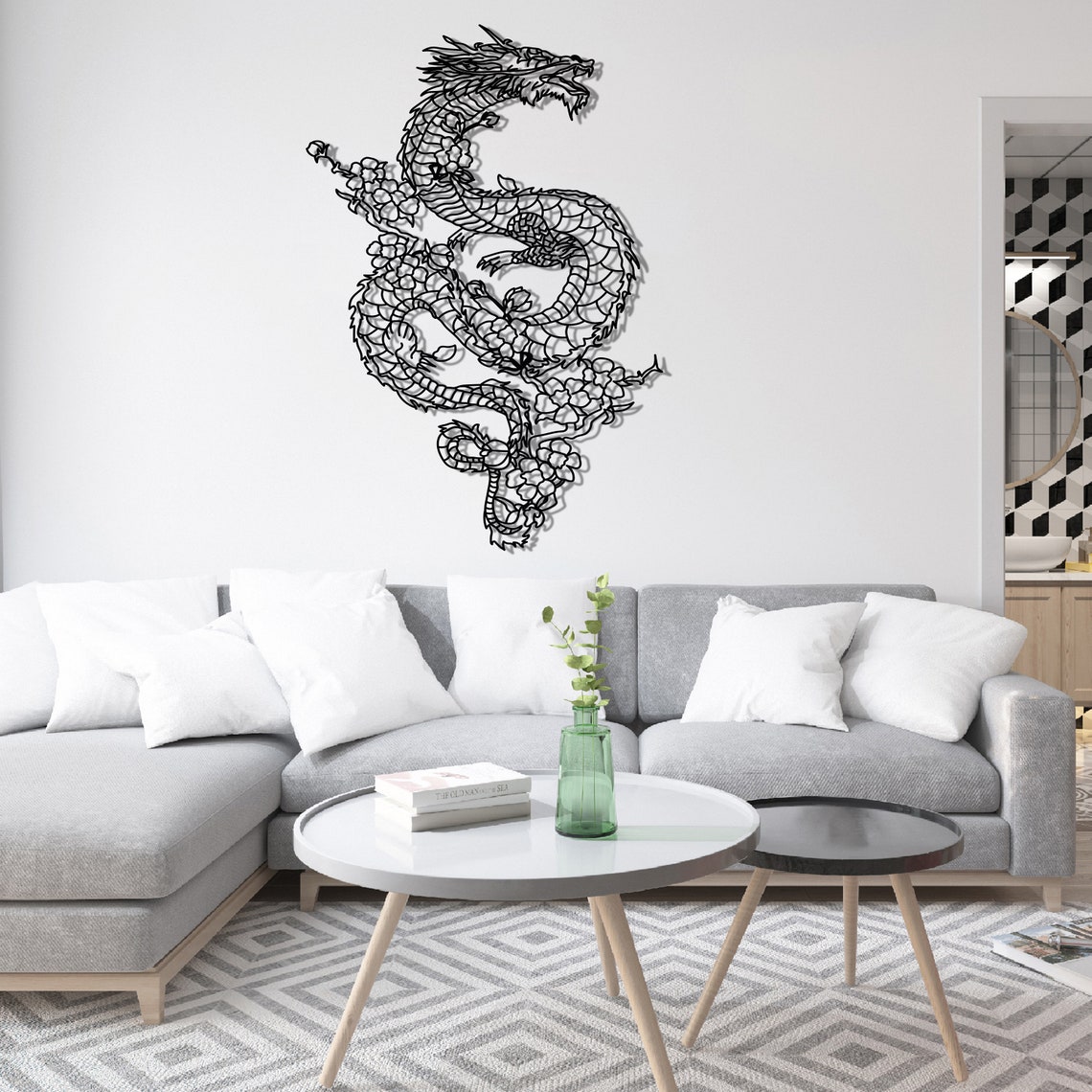 Metal Dragon Wall Decor, Modern Art, Handmade Design, Perfect for Any ...