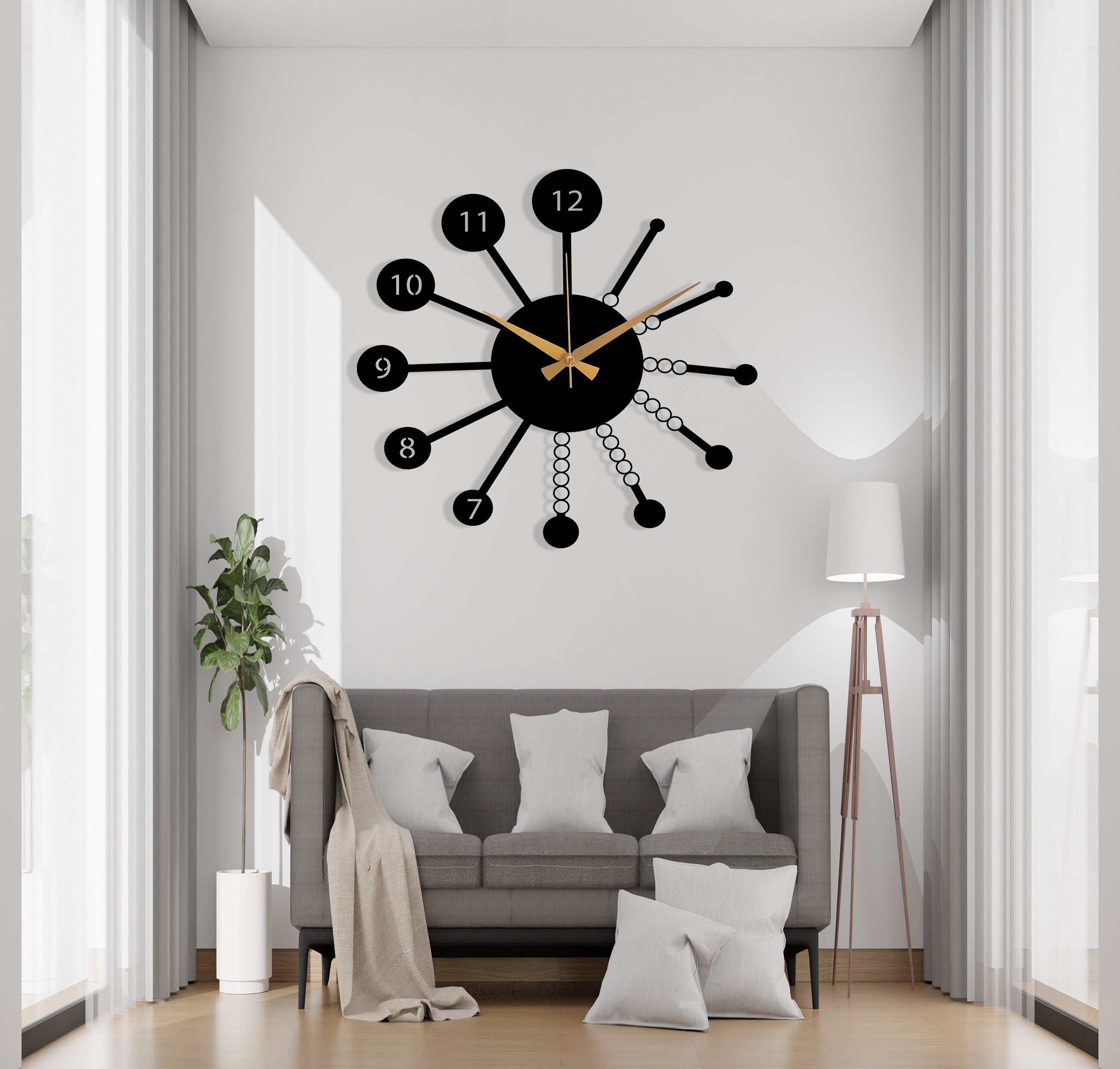Modern Star Shaped Metal Wall Clock , Perfect for Living Room, Bedroom ...
