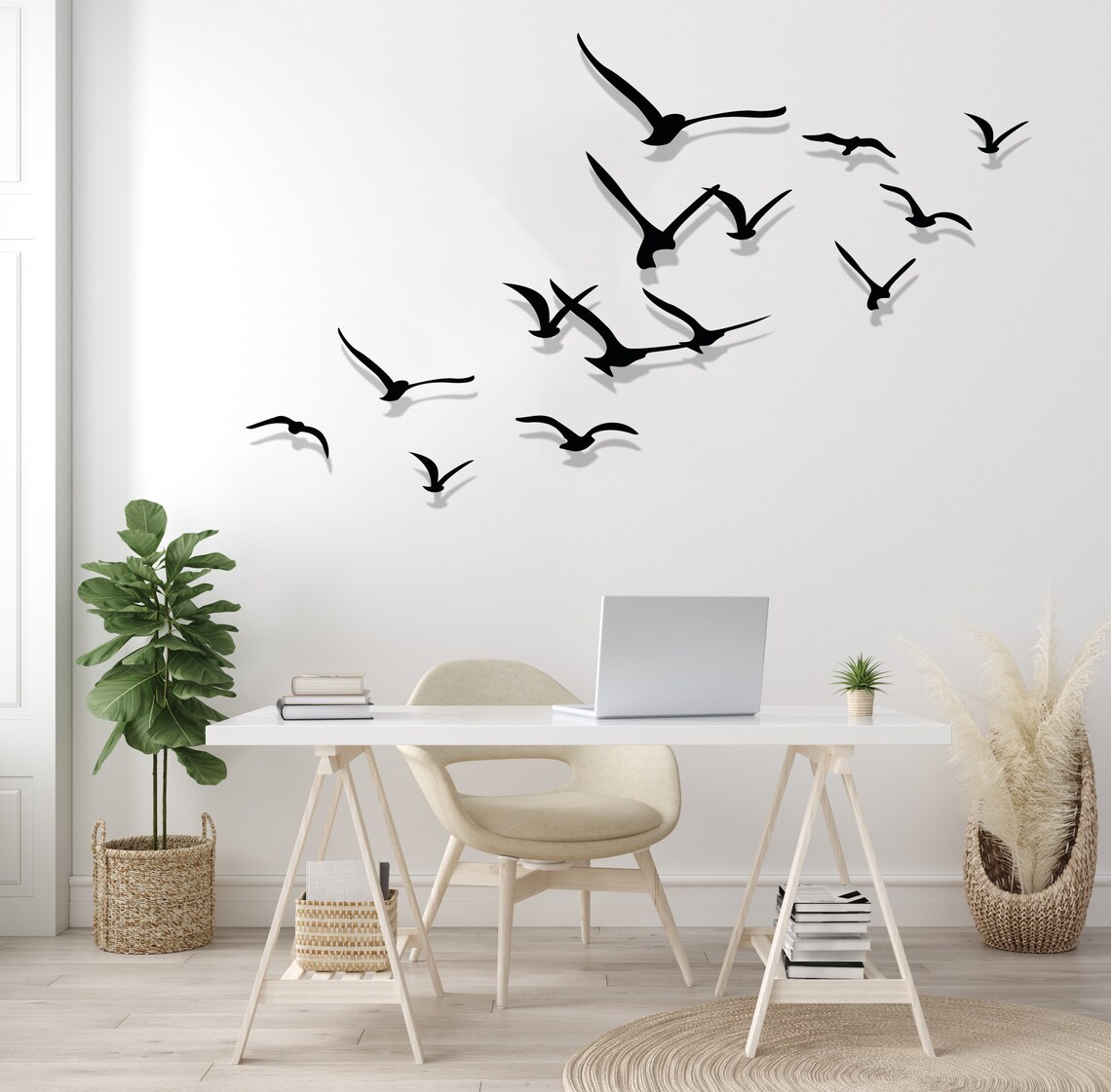 Metal Bird Flock, Bird Flock Wall Decoration, Home Decoration, Metal ...