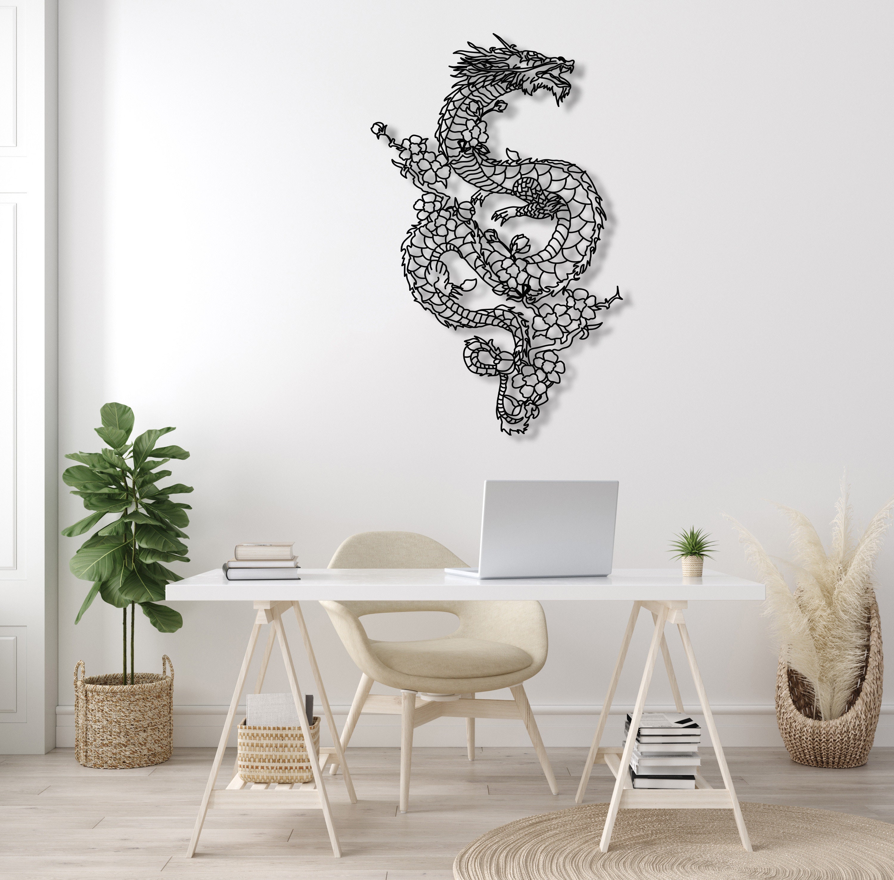 Metal Dragon Wall Decor, Modern Art, Handmade Design, Perfect for Any ...