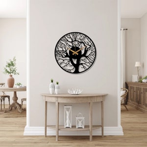 Nature,inspired Wall Clock With Tree Design ,available in Black, Gold ...