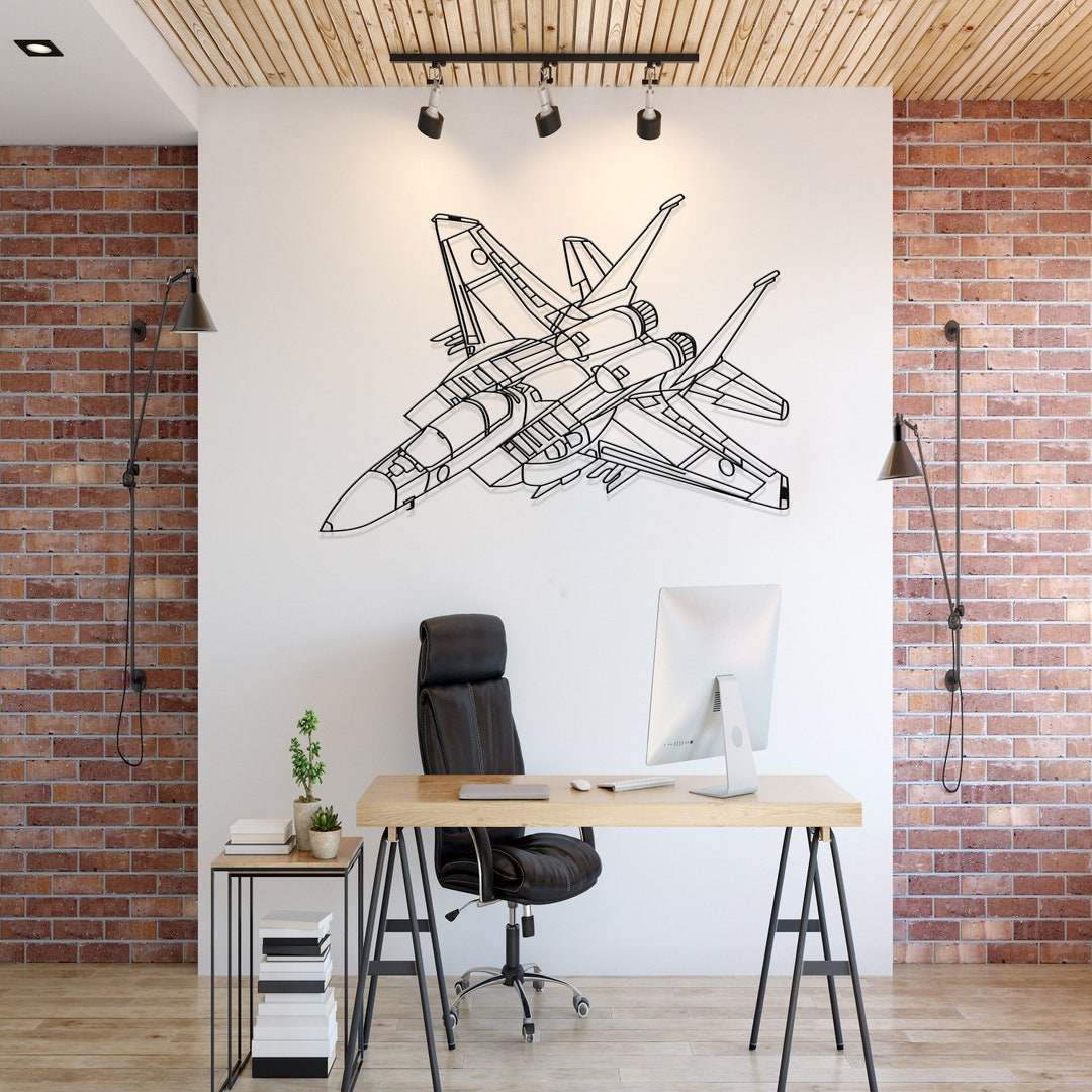 Military Aircraft Silhouette Metal Wall Art, Fighter Aircraft Decor,air ...