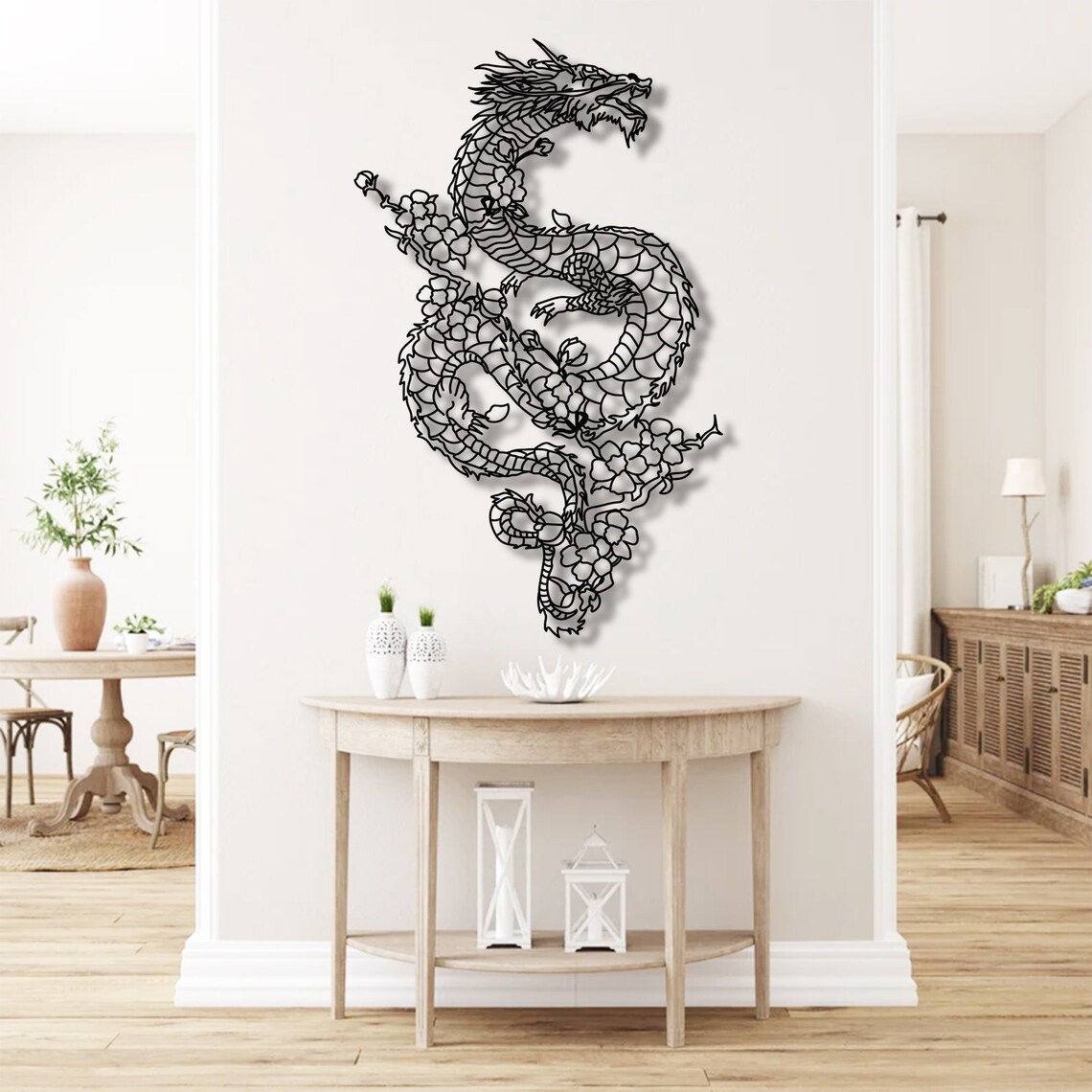 Metal Dragon Wall Decor, Modern Art, Handmade Design, Perfect for Any ...