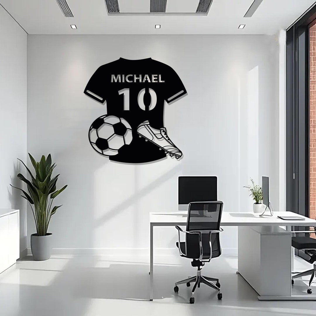 Personalized Soccer Jersey Metal Wall Art Custom Name Number Football ...