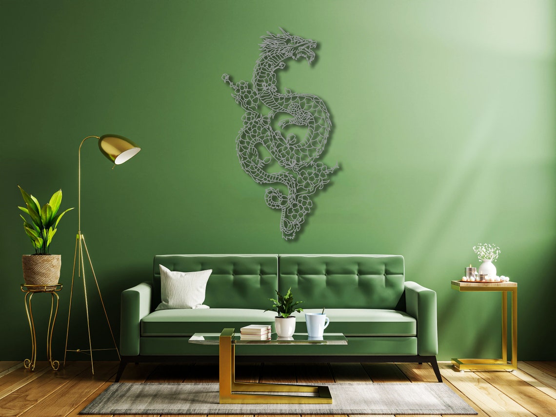 Metal Dragon Wall Decor, Modern Art, Handmade Design, Perfect for Any ...