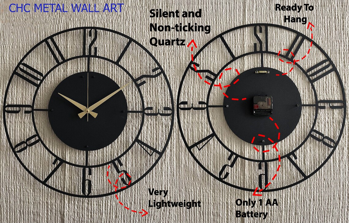 Nature,inspired Wall Clock With Tree Design ,available in Black, Gold ...