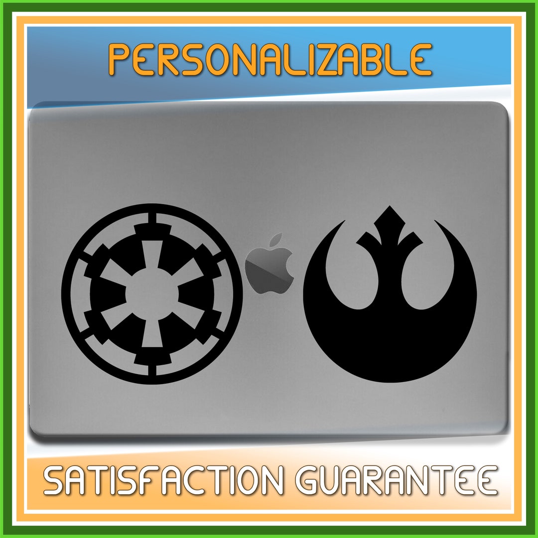 Star Wars REBEL & EMPIRE SYMBOLS MacBook Decal Rebel Alliance and Evil ...